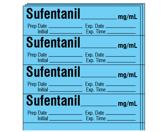 SA-245-EXP-PK Anesthesia Labels for Syringe Identification