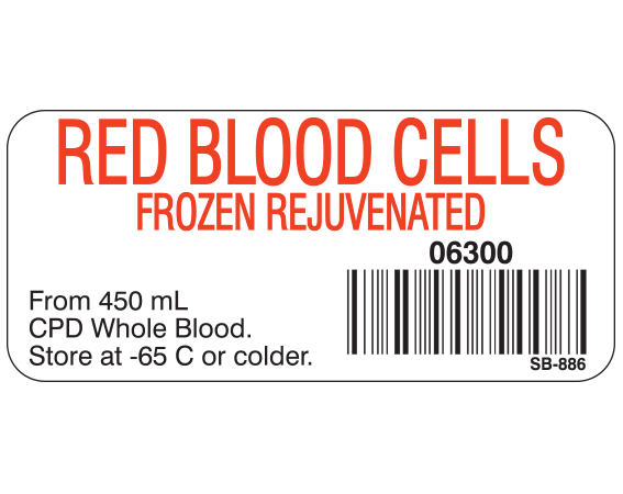SB-886 Blood Product Labels w/ Codabar Symbology