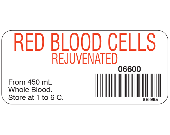 SB-965 Blood Product Labels w/ Codabar Symbology