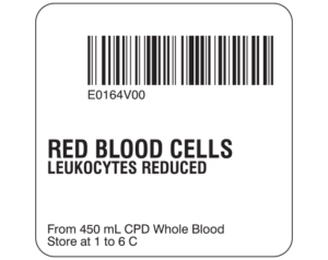 SB128-20-23 ISBT 128 Red Blood Cell Product Labels