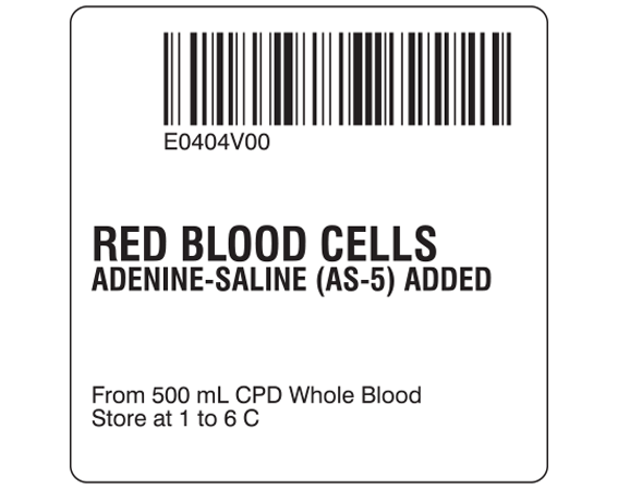 SB128-20-59 ISBT 128 Red Blood Cell Product Labels