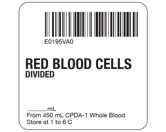 SB128-20D-3A ISBT 128 Red Blood Cell Product Labels