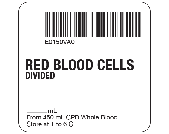 SB128-20D-49A ISBT 128 Red Blood Cell Product Labels