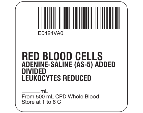 SB128-20D-52A ISBT 128 Red Blood Cell Product Labels