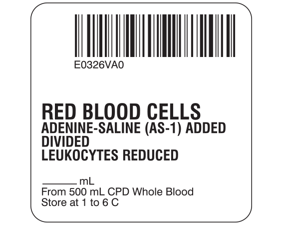 SB128-20D-61A ISBT 128 Red Blood Cell Product Labels
