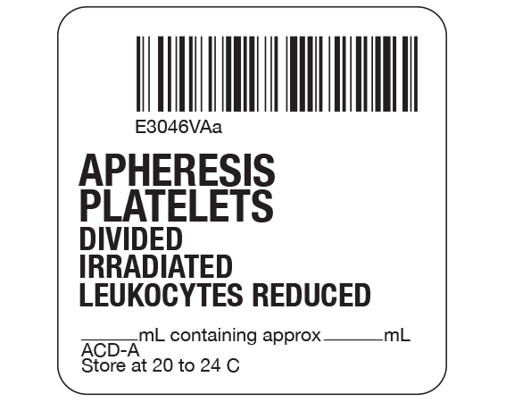 SB128-50D-3AA Platelets Product Labels