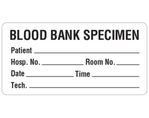 UPCR-9110 Blood Collection Patient ID Labels