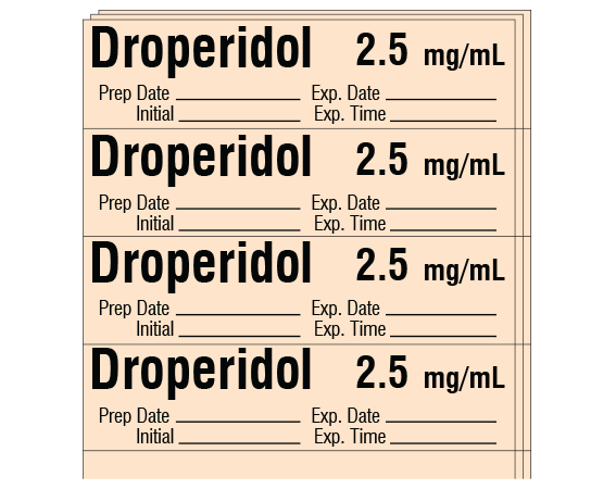 SA-264-EXP-PK Anesthesia Labels for Syringe Identification