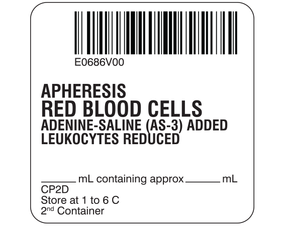 SB128-20-83 ISBT 128 Red Blood Cell Product Labels