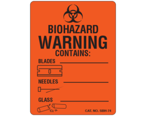 SBH-74 Biohazard Warning Information Labels