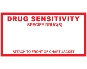 DS-100 Drug Sensitivity Specification Labels for Patient Charts
