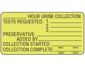 UPCR-9106 Information Labels for Urine Collection