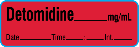SAV-1002-DTI-PRE Veterinary Anesthesia Syringe Labels
